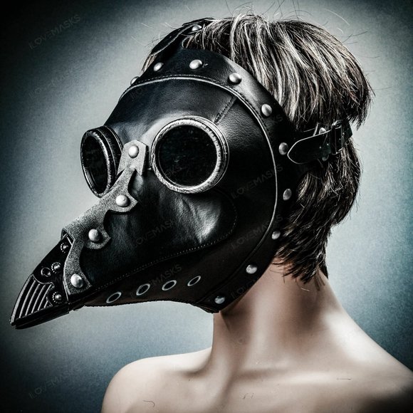 ILOVEMASKS | Accessories | Black Plague Doctor Long Nose Bird Mask ...